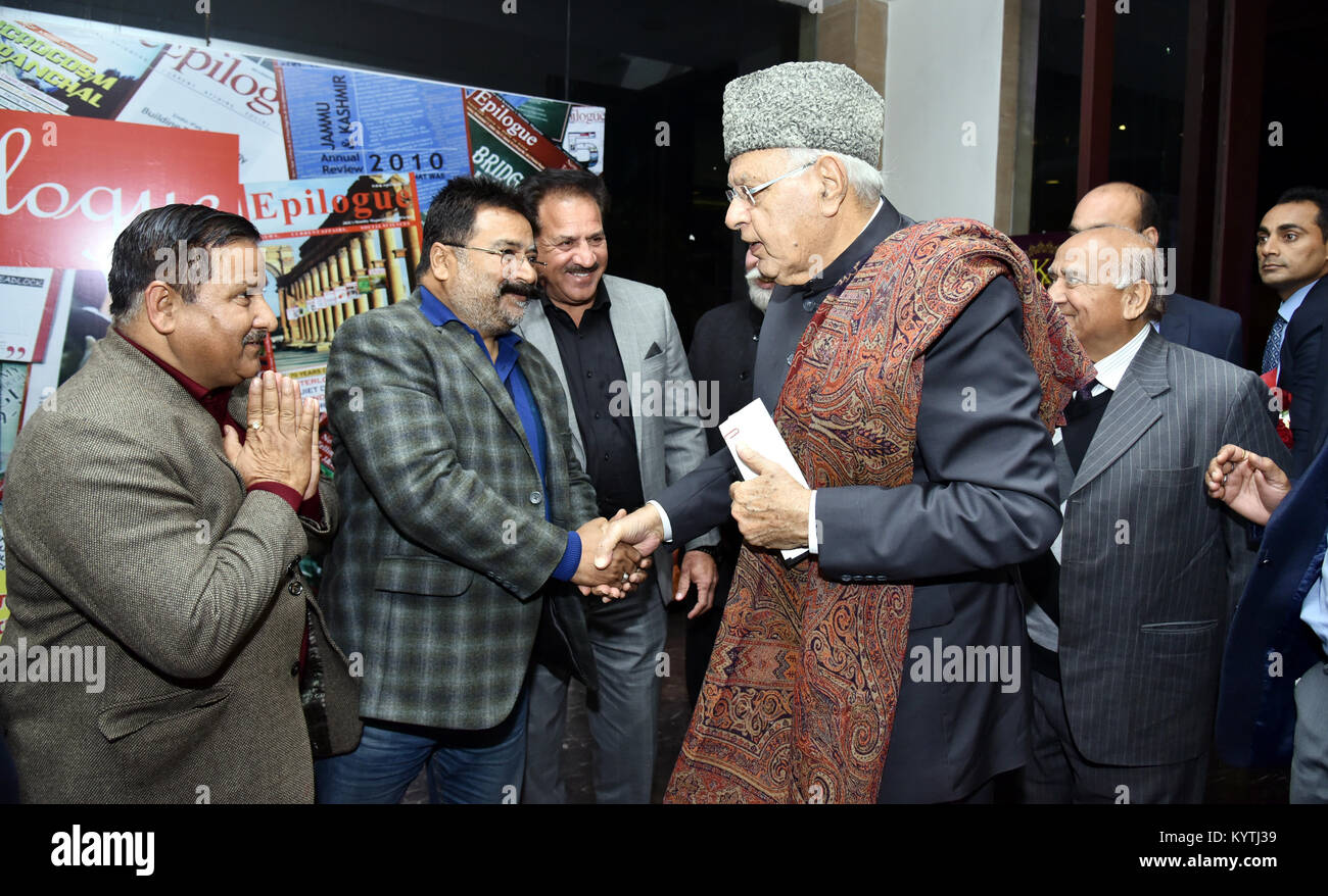 Jammu, India. 14th Jan, 2018. Dr. Farooq Abdullah and Harsh Dev Singh ...