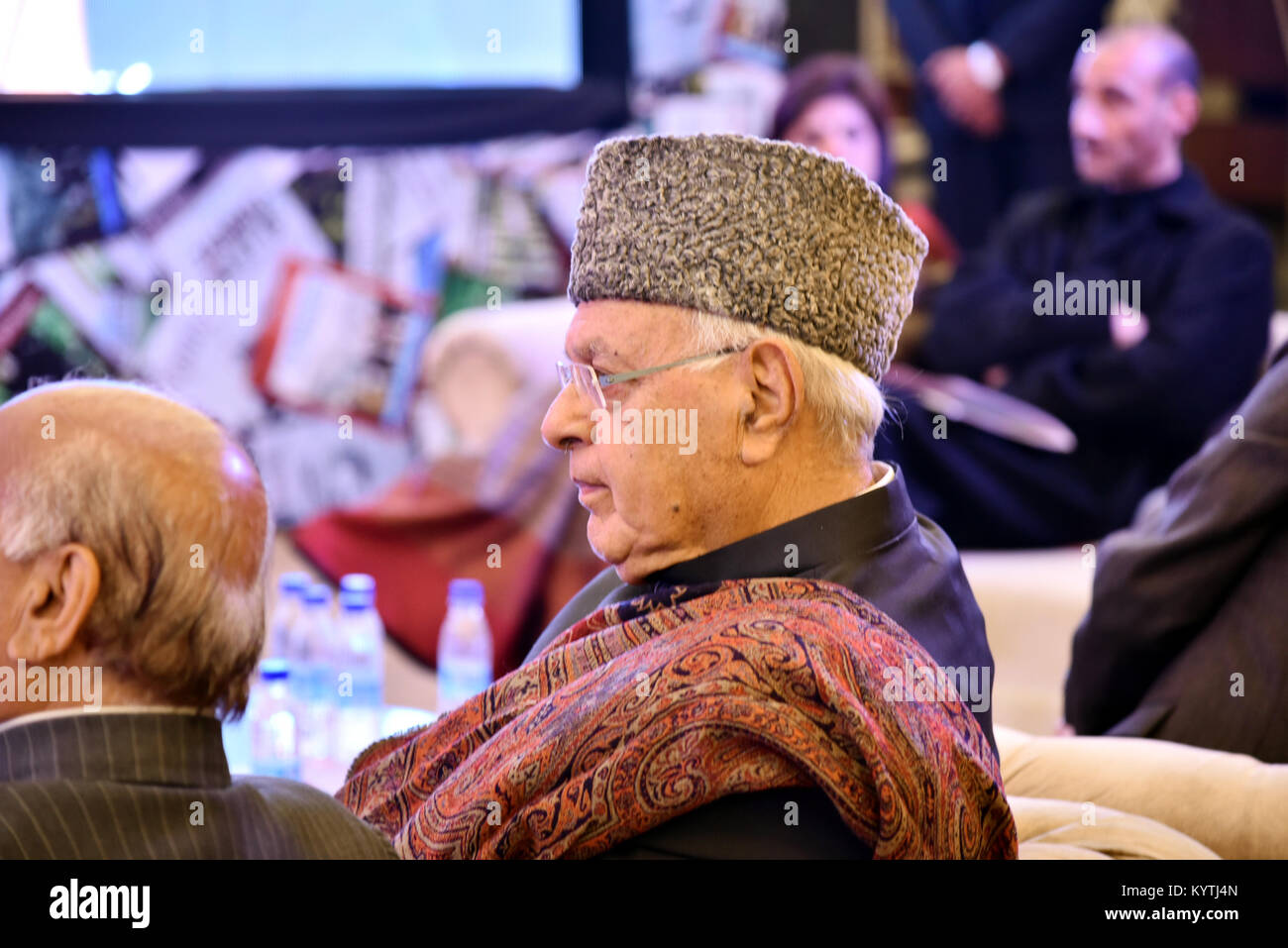 Jammu, India. 14th Jan, 2018. Dr. Farooq Abdullah and Harsh Dev Singh ...