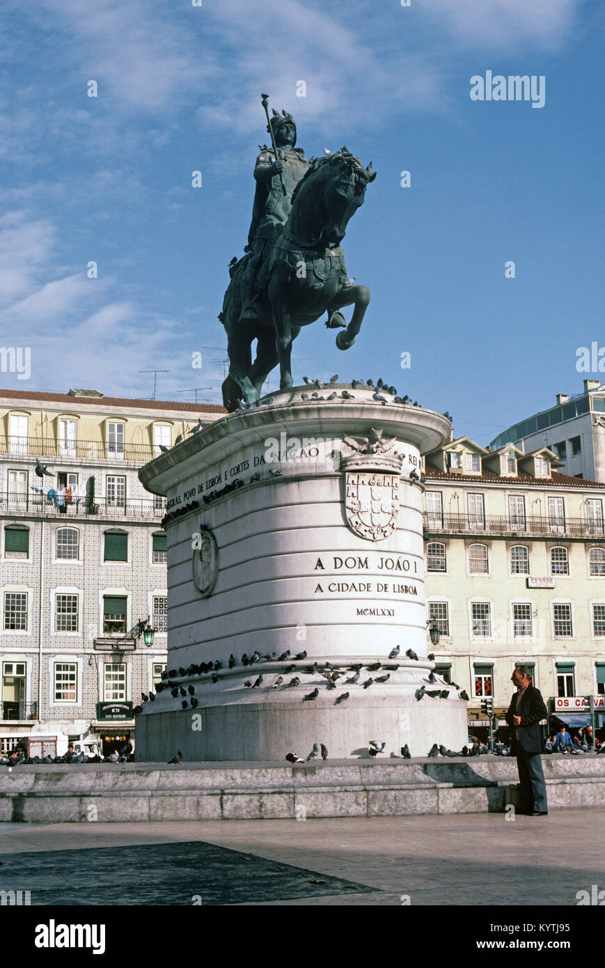 Statue of King Joao 1 also known as king John the first in Fiueira ...