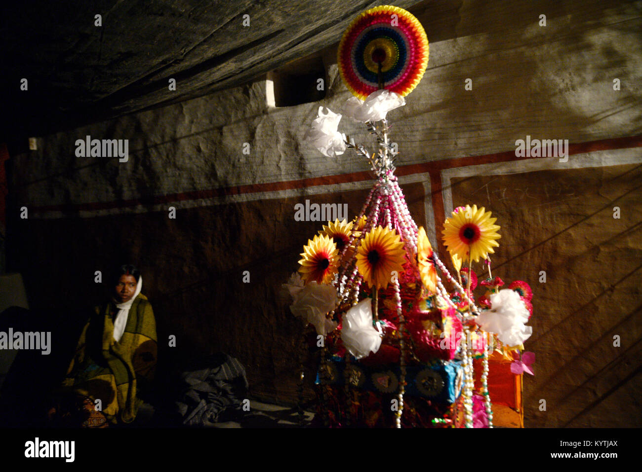 Purulia, India. 16th Jan, 2018. Tribal people kept Tusu idol for month ...