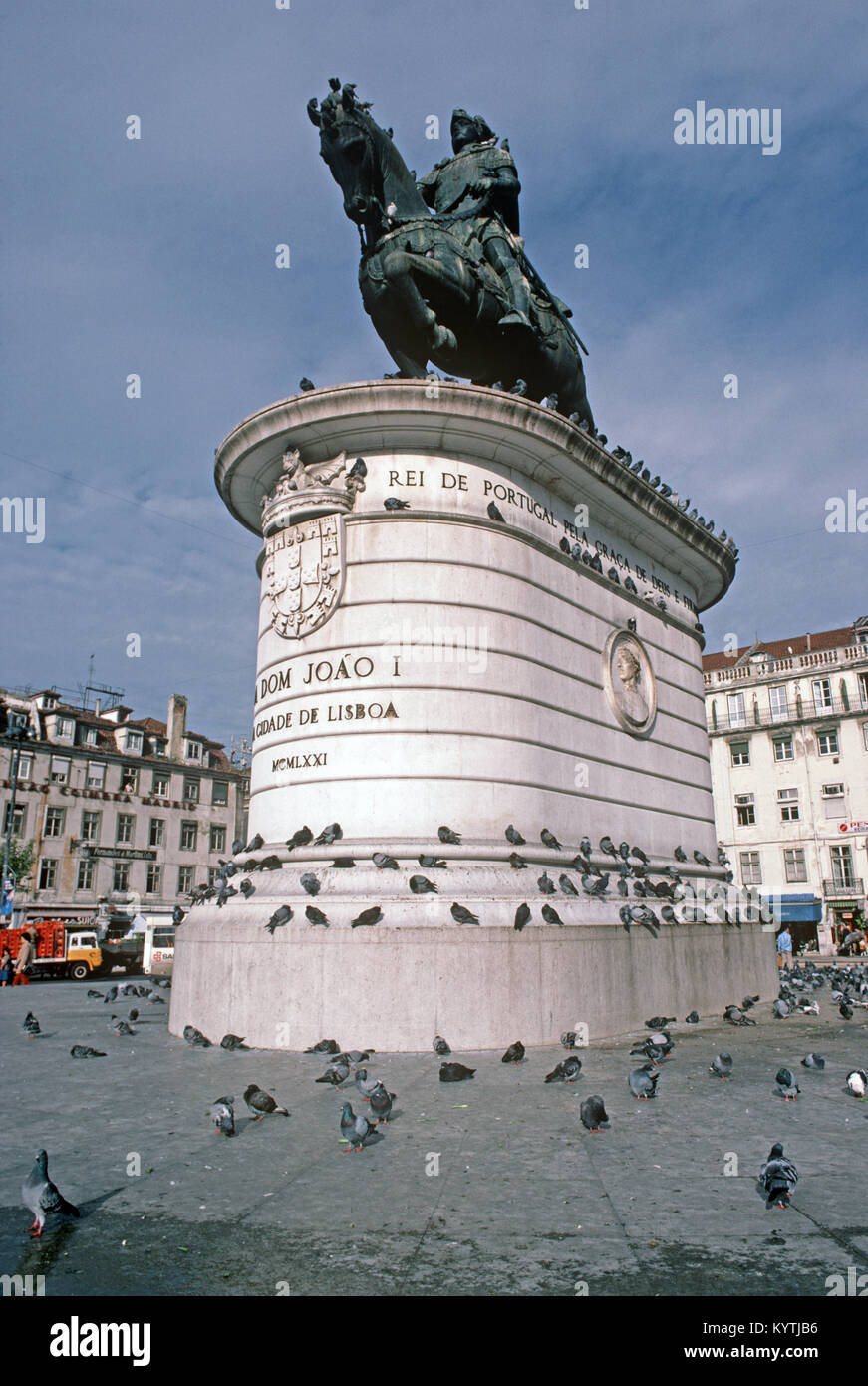 Statue of King Joao 1 also known as king John the first in Fiueira ...