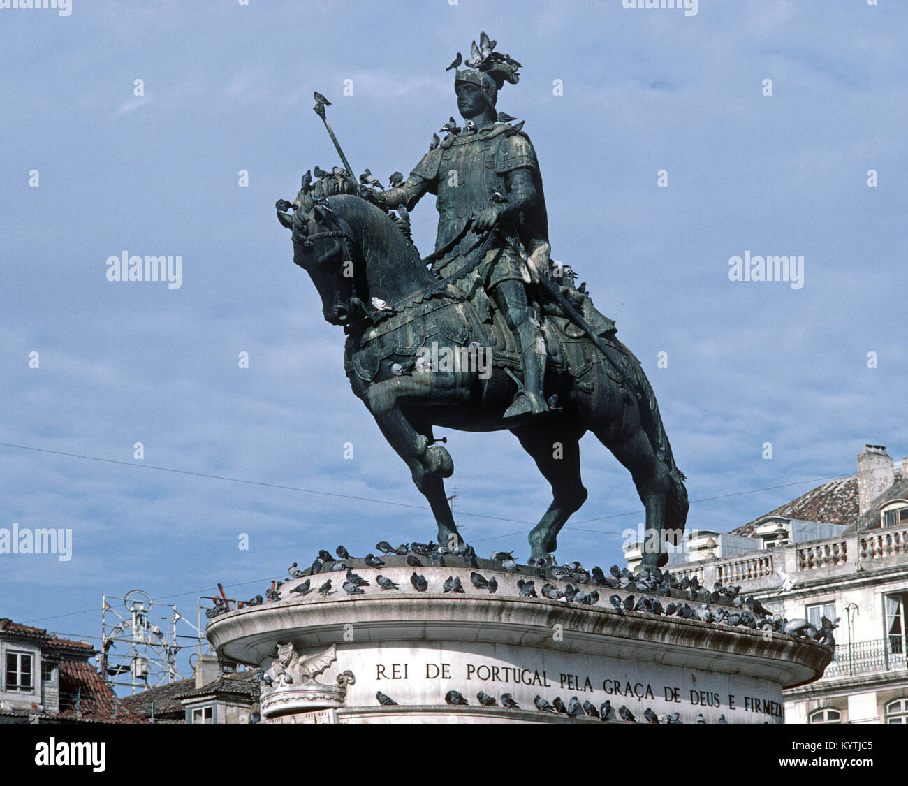 Statue of King Joao 1 also known as king John the first in Fiueira ...
