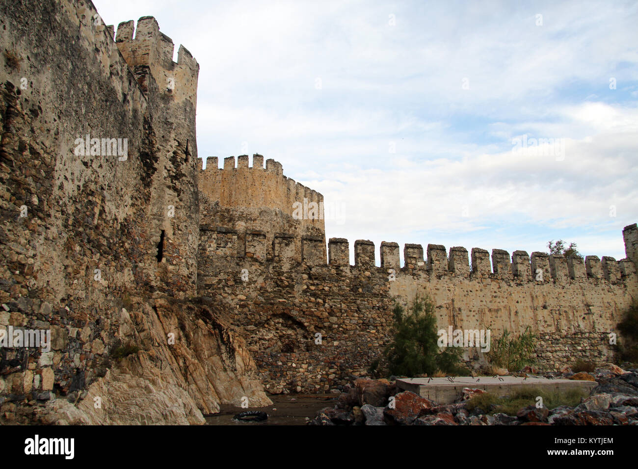 Wall of Maumere fortress near Anamur, Turkey Stock Photo - Alamy