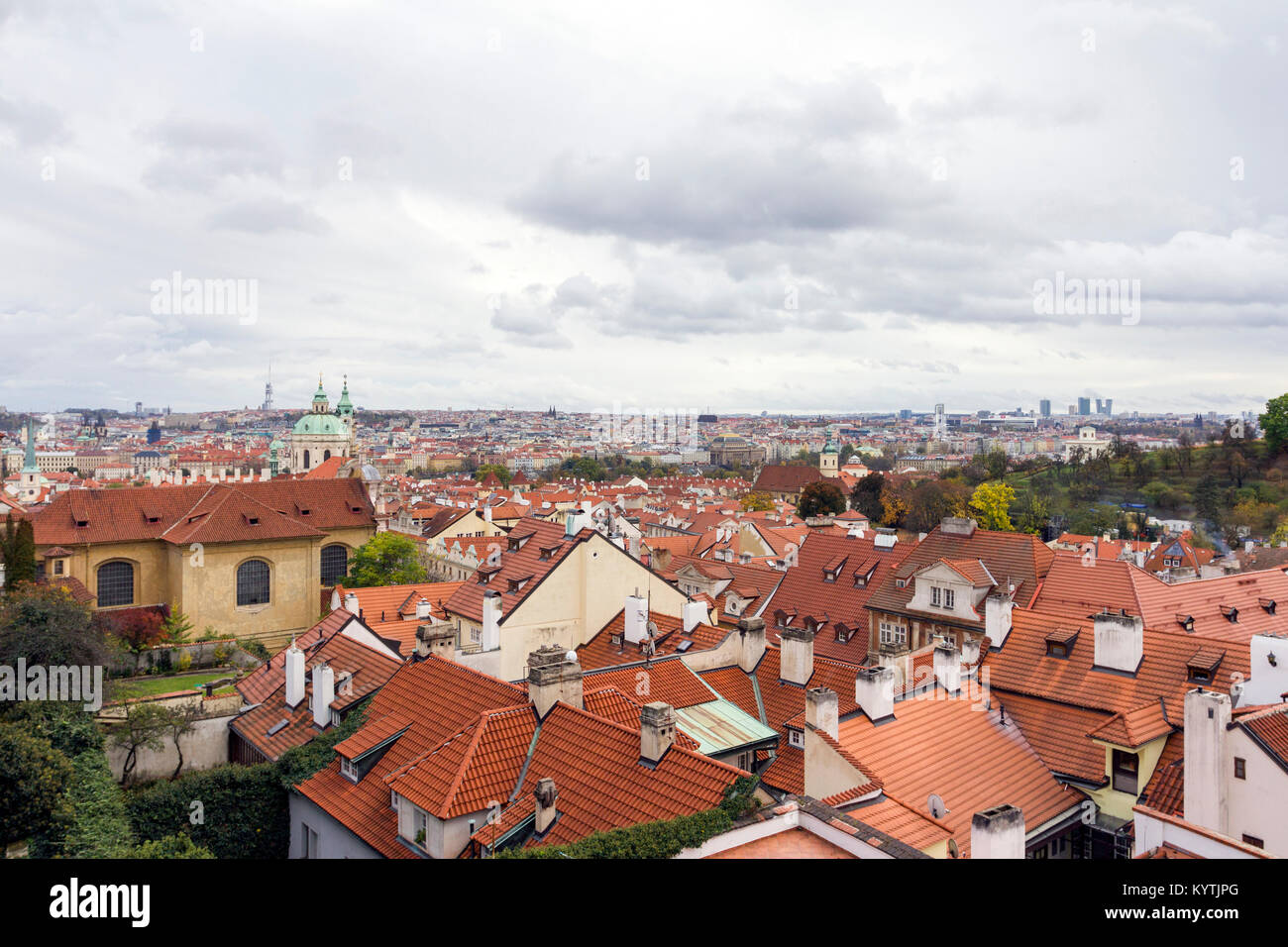 Cityscape of Prague with the famous red rooftops Stock Photo - Alamy