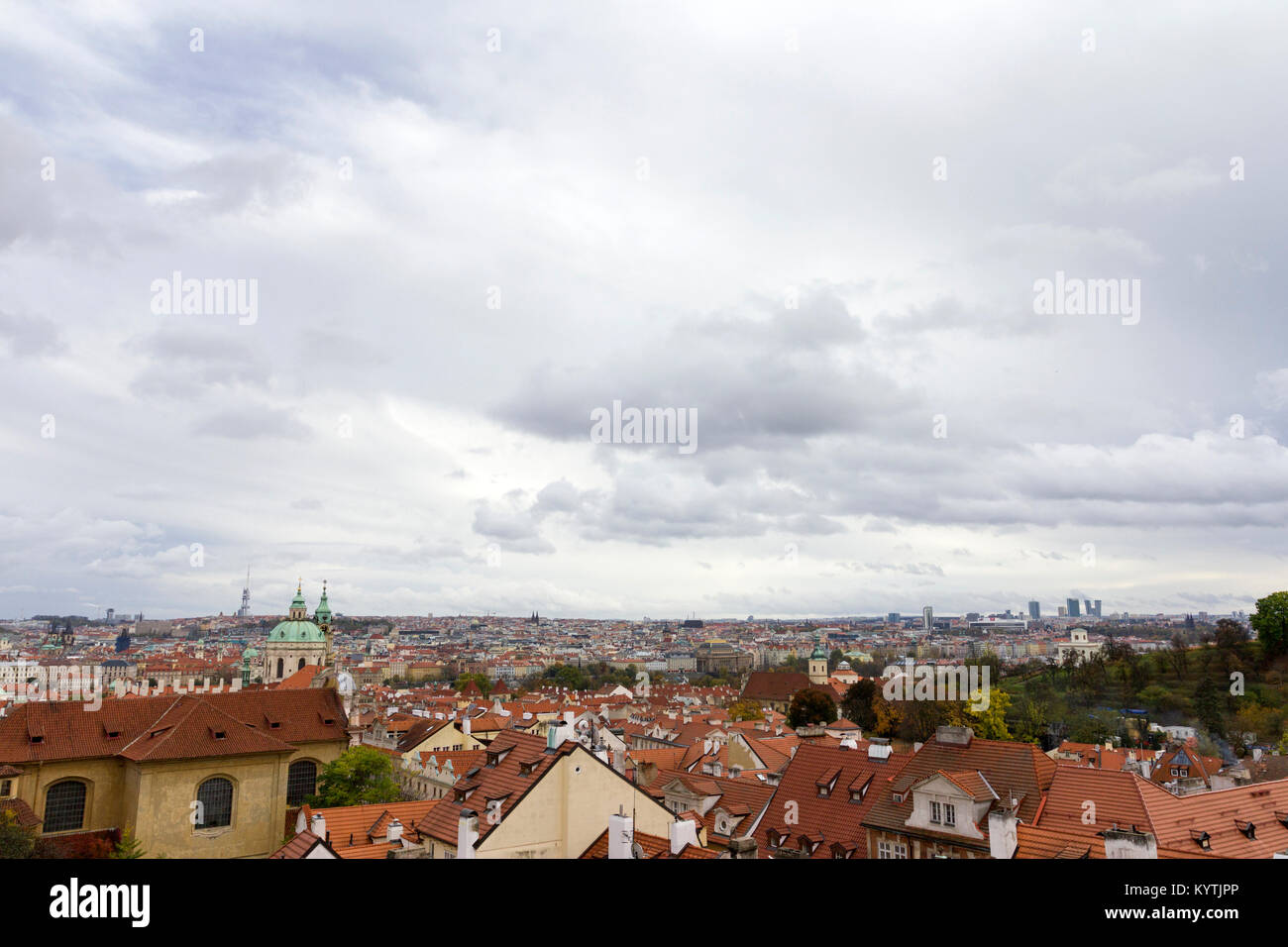 Cityscape of Prague with the famous red rooftops Stock Photo - Alamy
