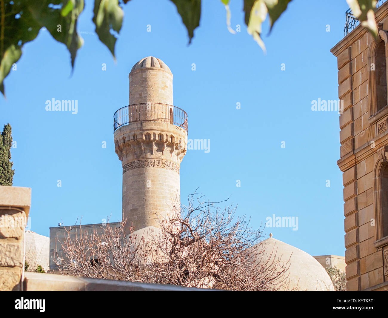 Ancient minaret of Muhammad Mosque in Baku old town Stock Photo - Alamy