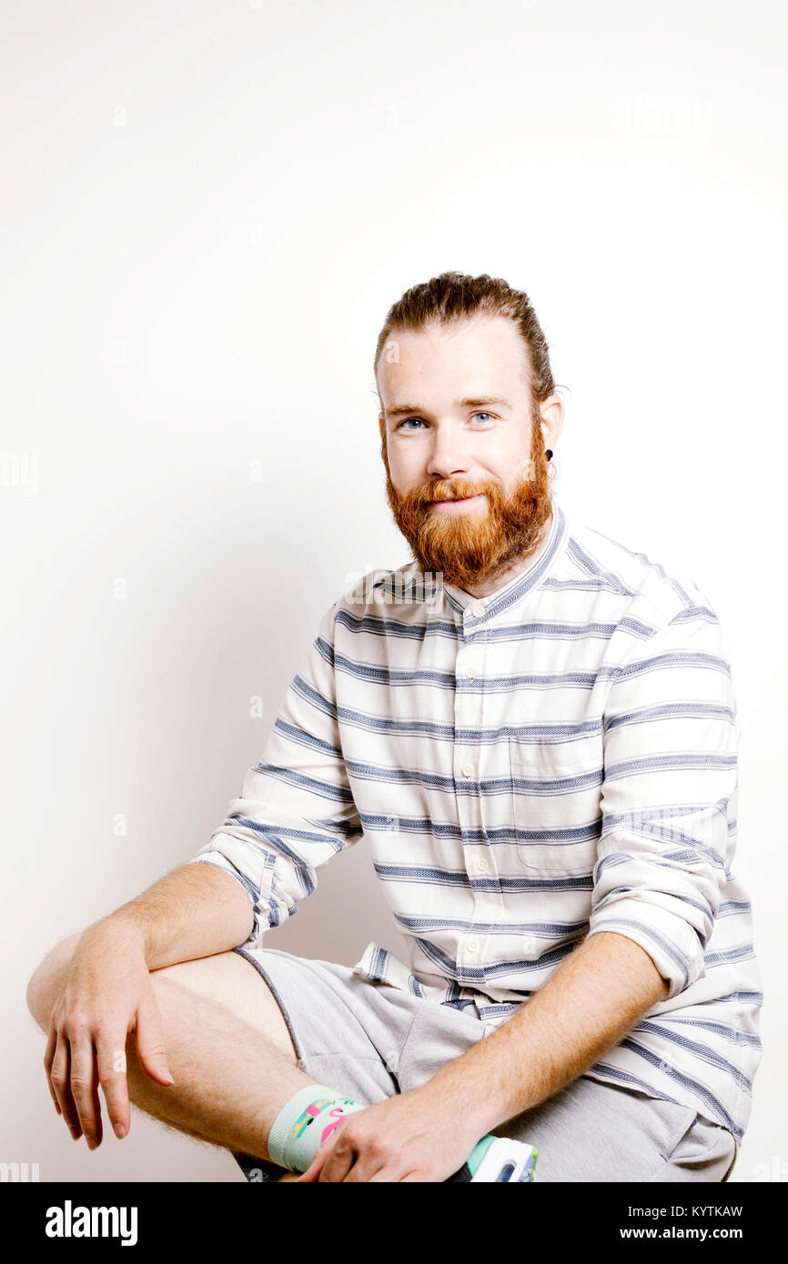 Portrait modern bearded man hi-res stock photography and images - Alamy