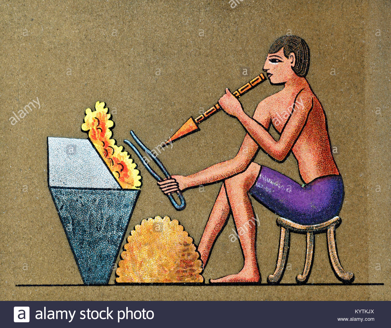 Depiction of an ancient Egyptian goldsmith at work Stock Photo - Alamy