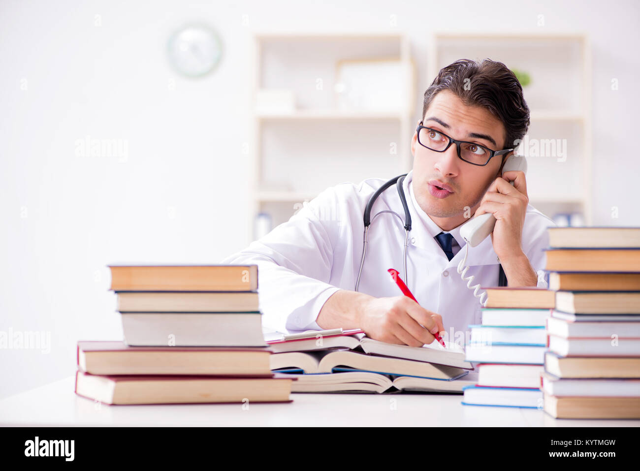 Medical student preparing for university exams Stock Photo - Alamy