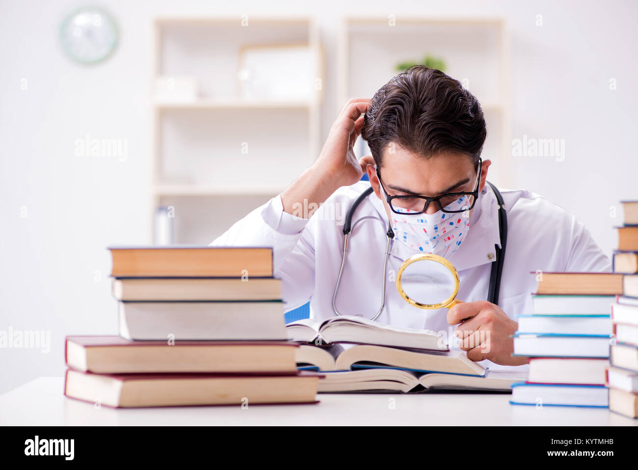 Medical student preparing for university exams Stock Photo - Alamy