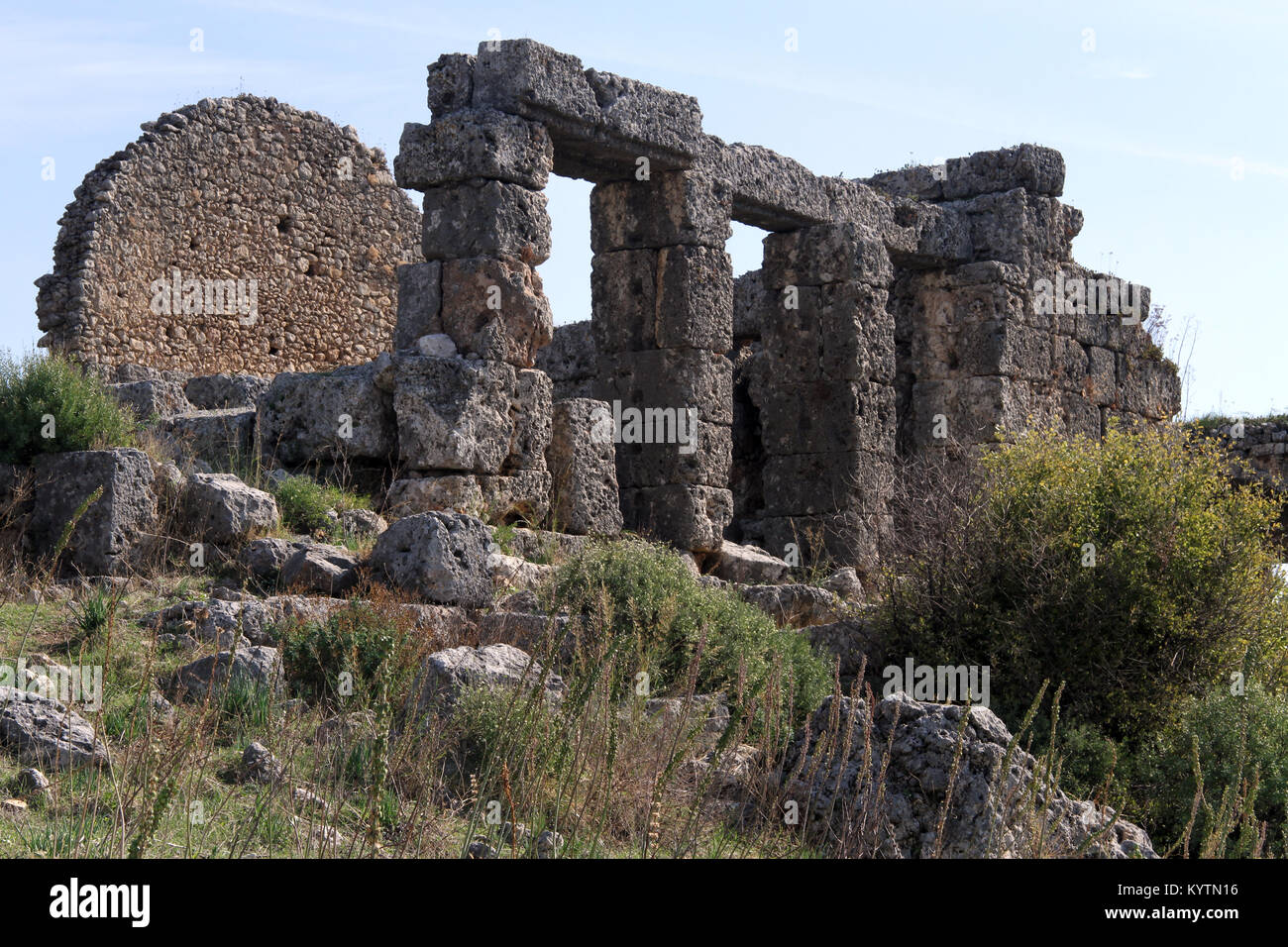 Ruins of ancient temple in Silyon near Antalya, Turkey Stock Photo - Alamy