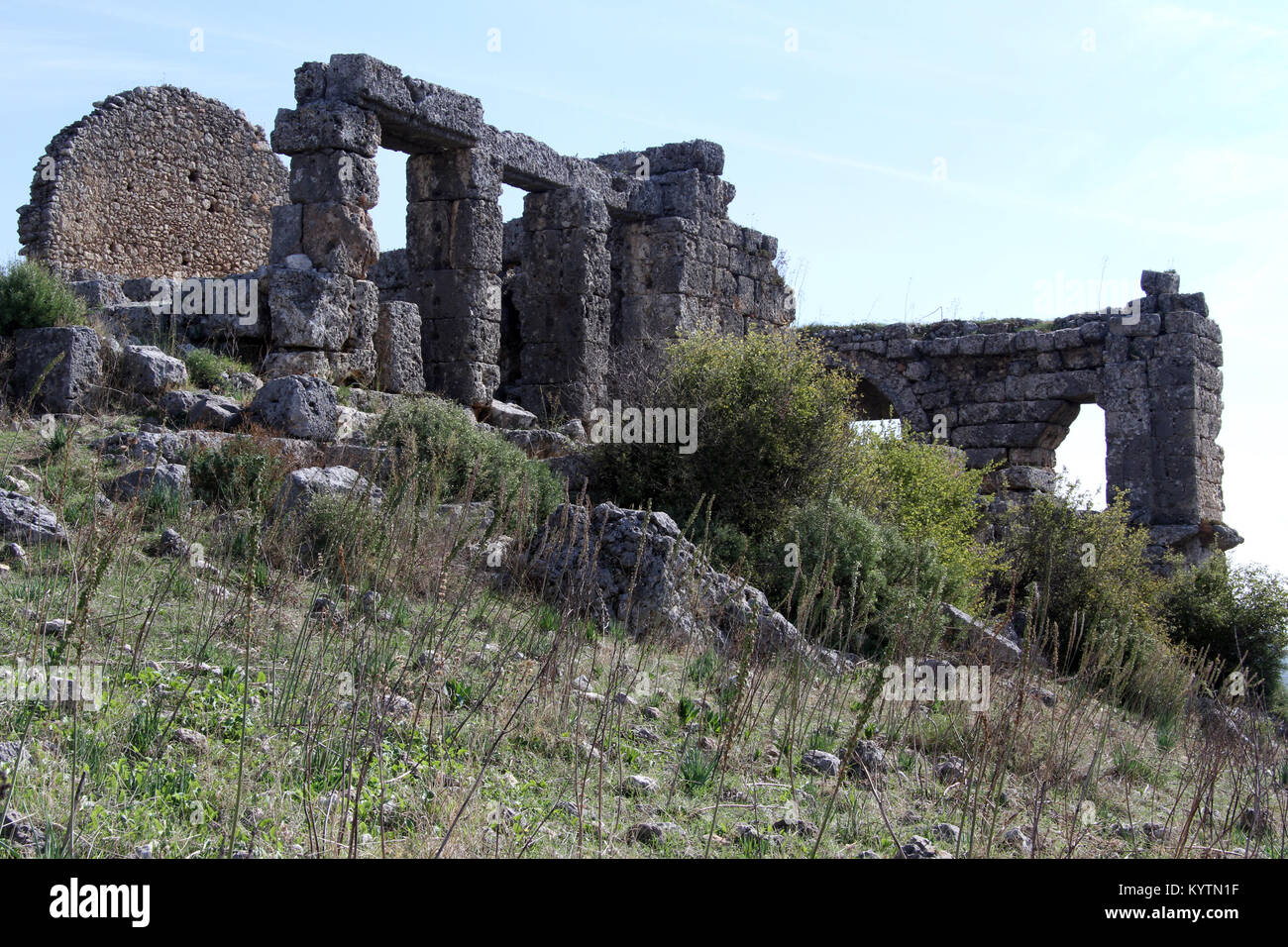 Ruins of ancient temple in Silyon, Turkey Stock Photo - Alamy
