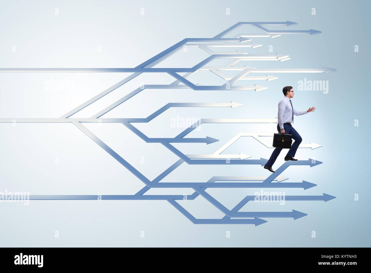 Businessman thinking of different career paths Stock Photo - Alamy