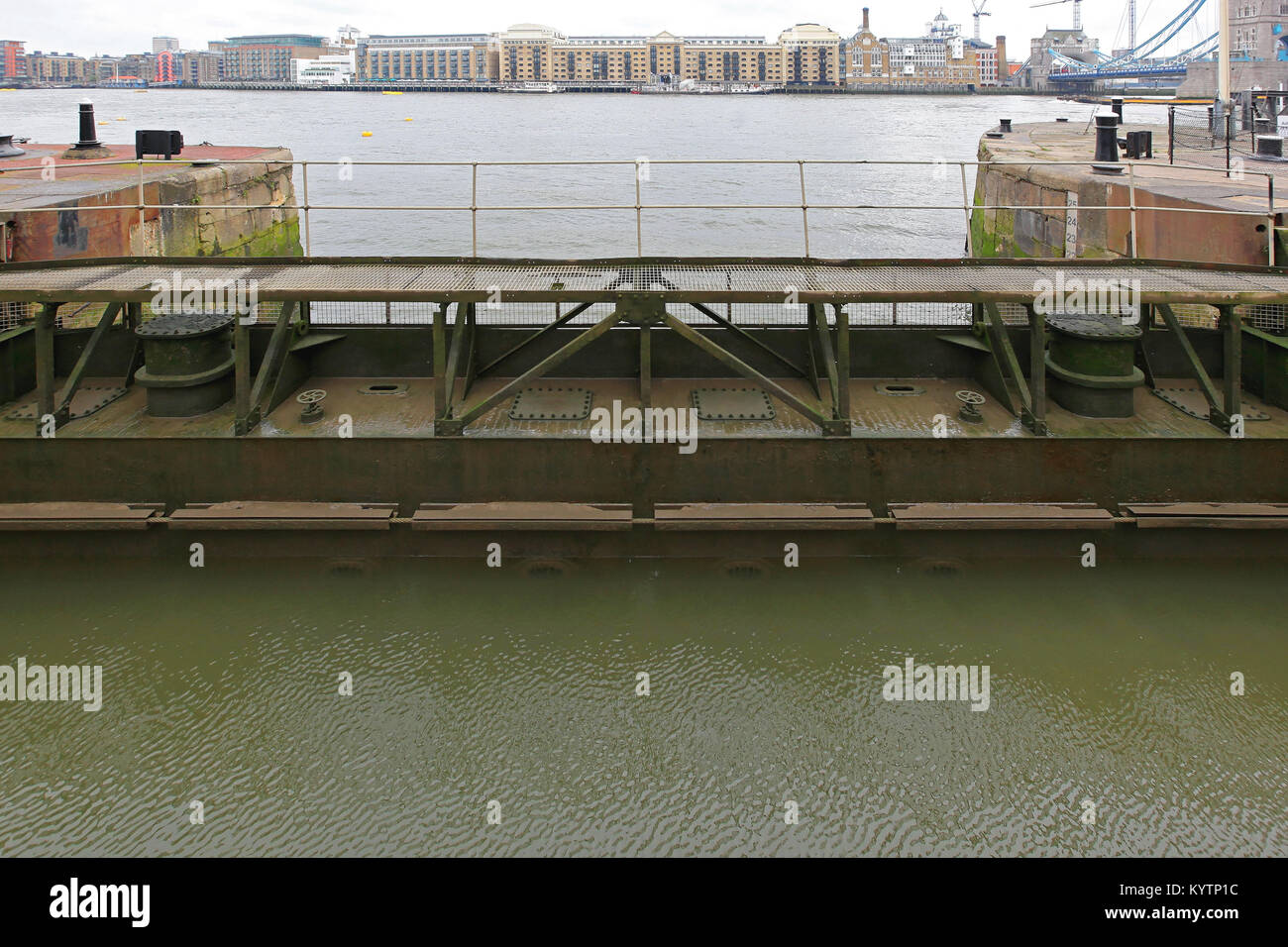 Lock Gate at Thames River in London Stock Photo - Alamy