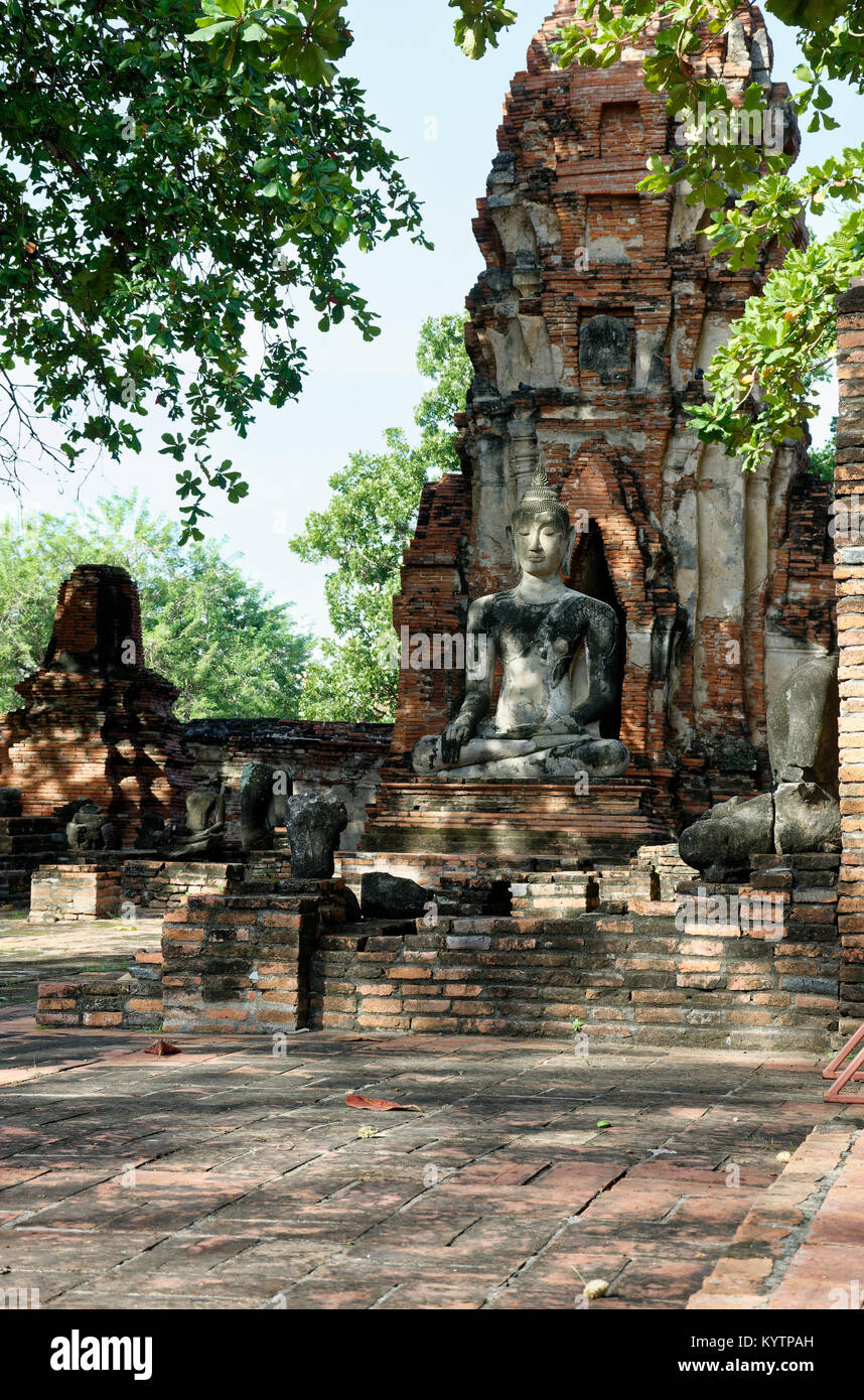 The buddha statue in meditation posture with the sunlight emitting from ...