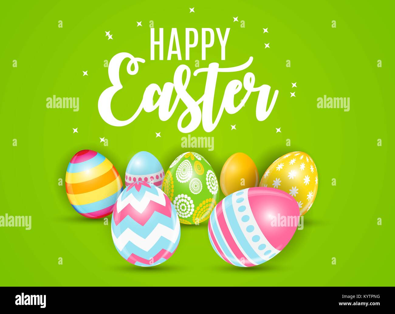 Happy Easter Cute Background with Eggs. Vector Illustration Stock ...