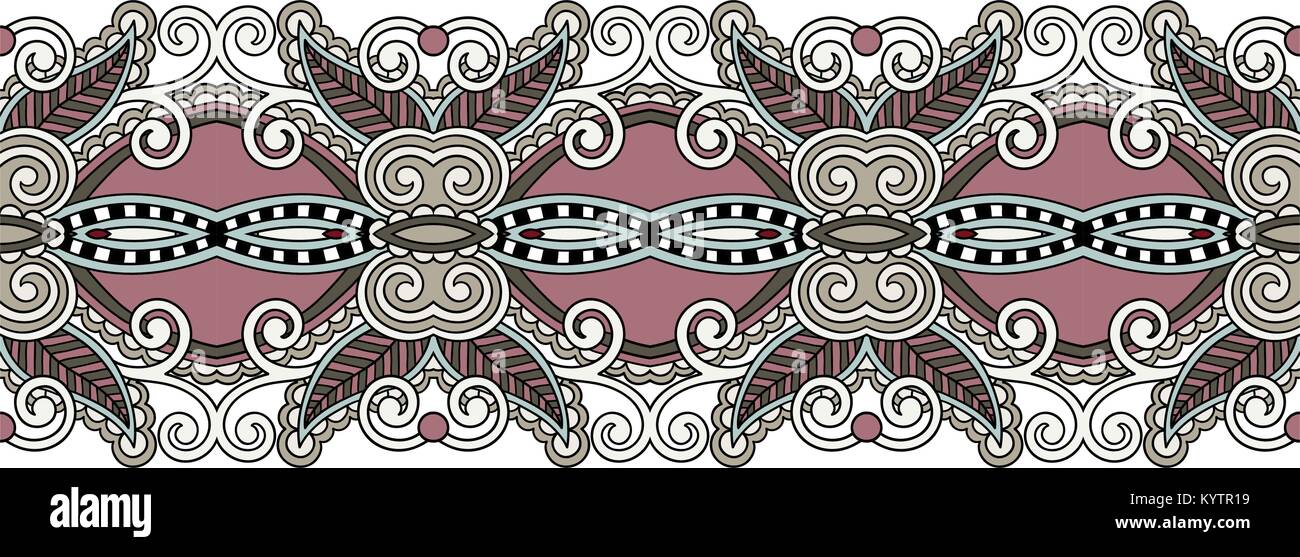 decorative ethnic stripe pattern, indian paisley design Stock Vector ...