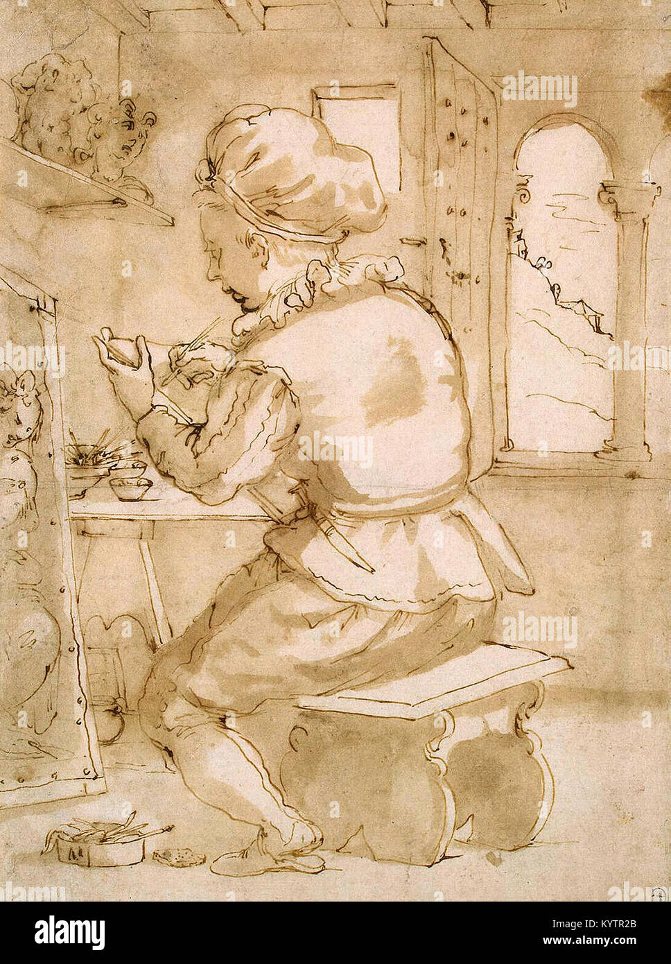 Annibale Carracci - Young Painter Working Stock Photo - Alamy