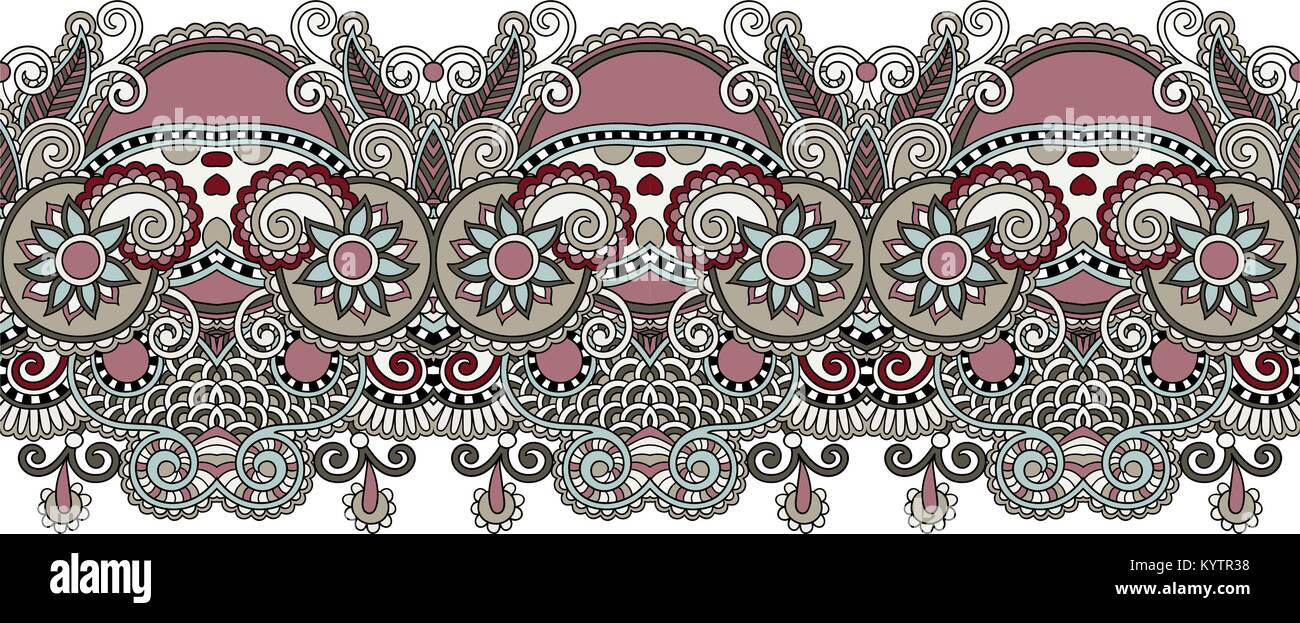decorative ethnic stripe pattern, indian paisley design Stock Vector ...