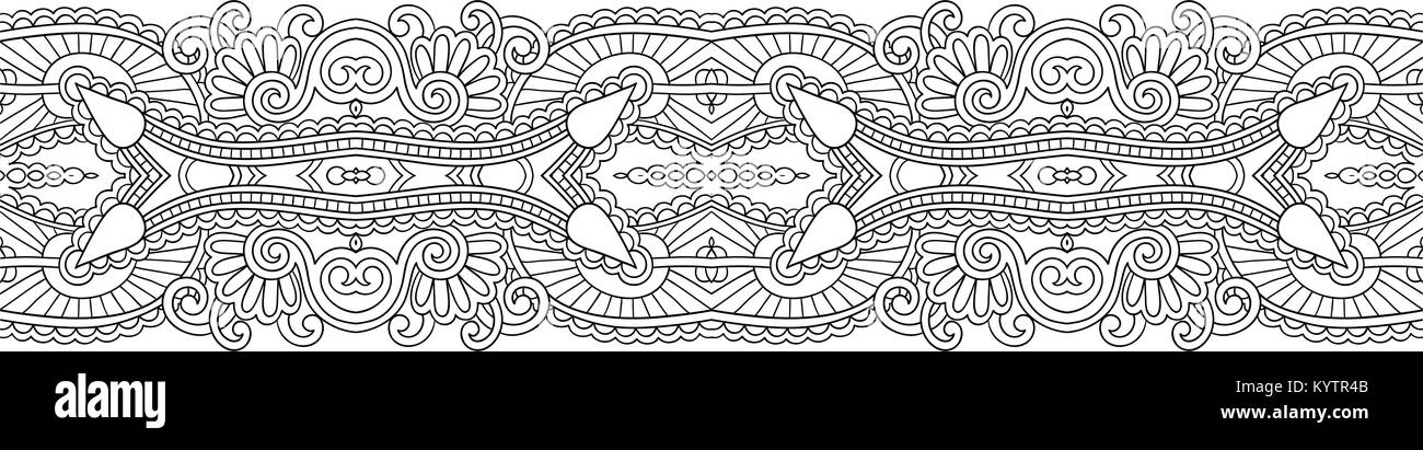 decorative ethnic stripe pattern, indian paisley design Stock Vector ...
