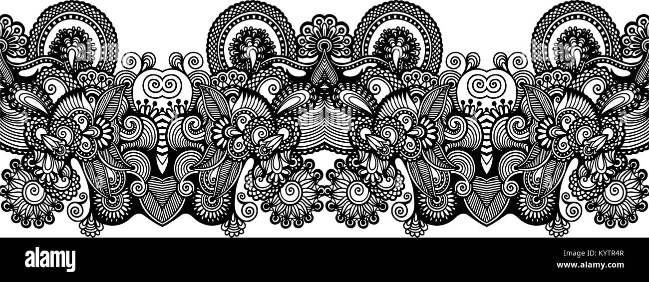 decorative ethnic stripe pattern, indian paisley design Stock Vector ...