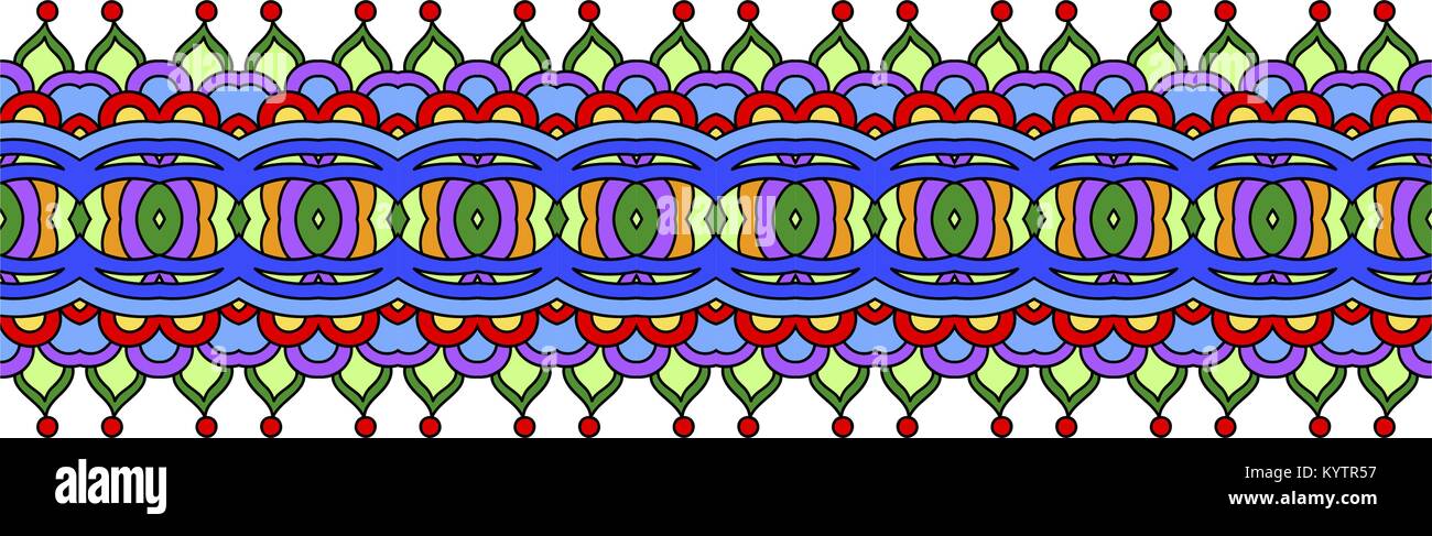 decorative ethnic stripe pattern, indian paisley design Stock Vector ...