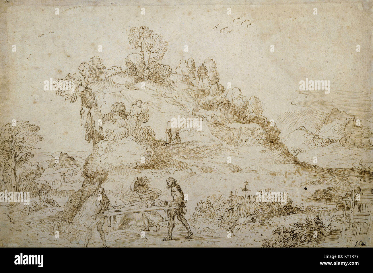 Annibale Carracci - Landscape and Figures Stock Photo - Alamy