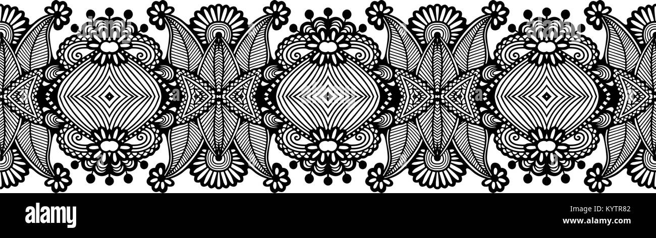 decorative ethnic stripe pattern, indian paisley design Stock Vector ...