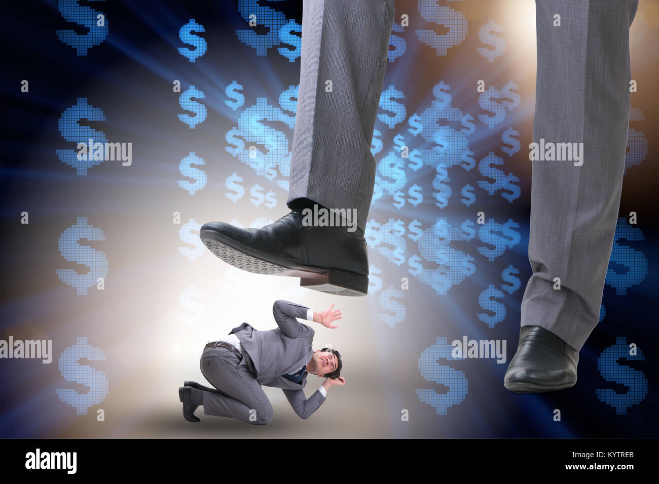 Bad angry boss stamping on employee in business concept Stock Photo - Alamy