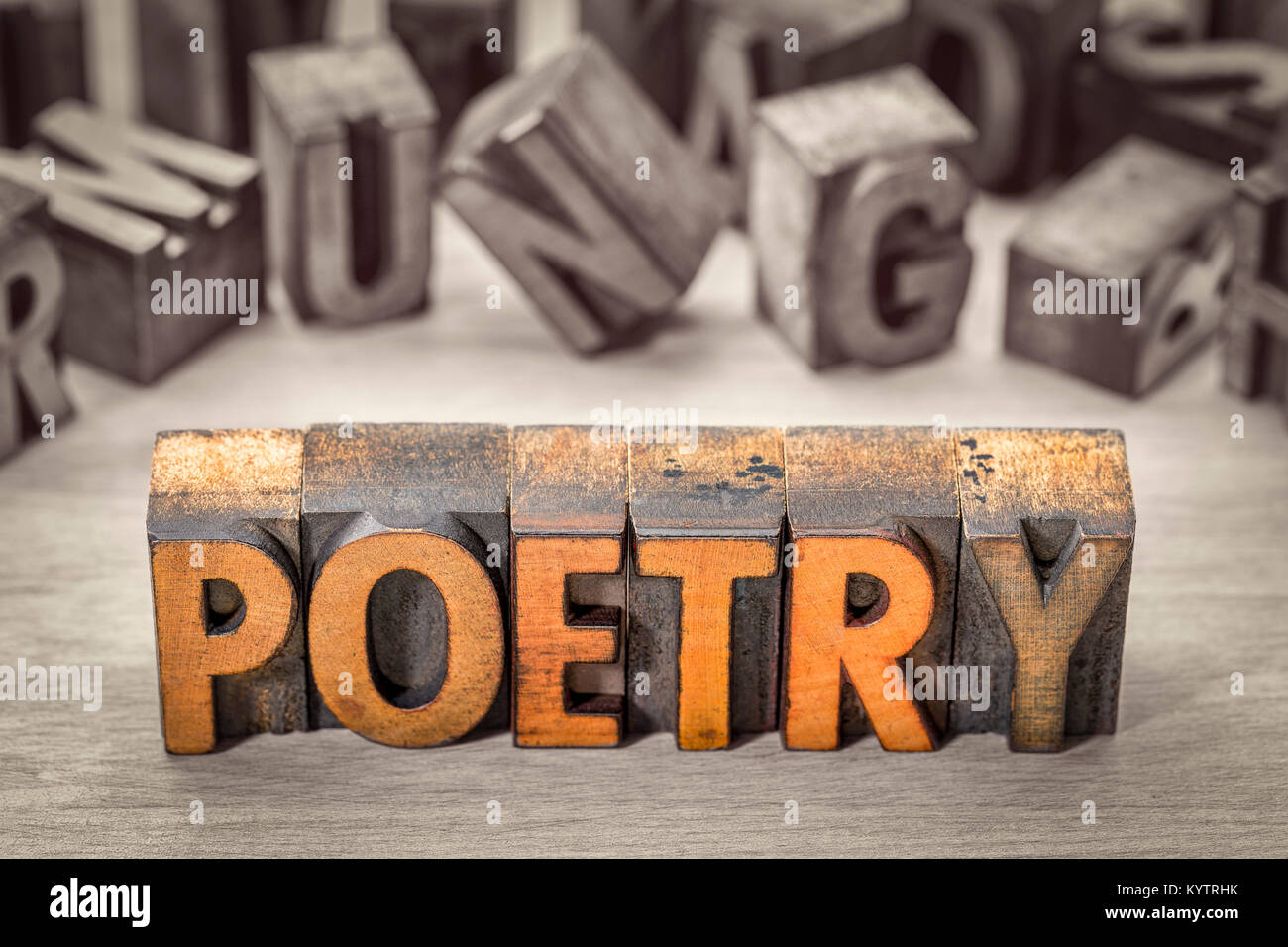 word abstract- text in vintage letterpress wood type printing blocks ...