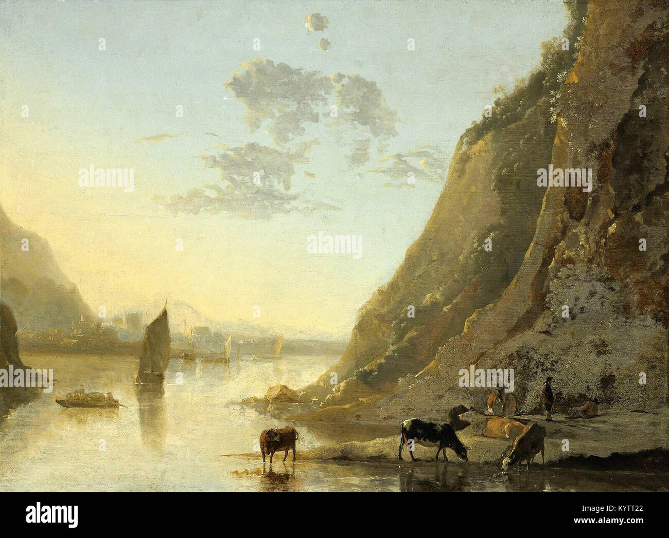 Aelbert Cuyp - River Scene Stock Photo - Alamy