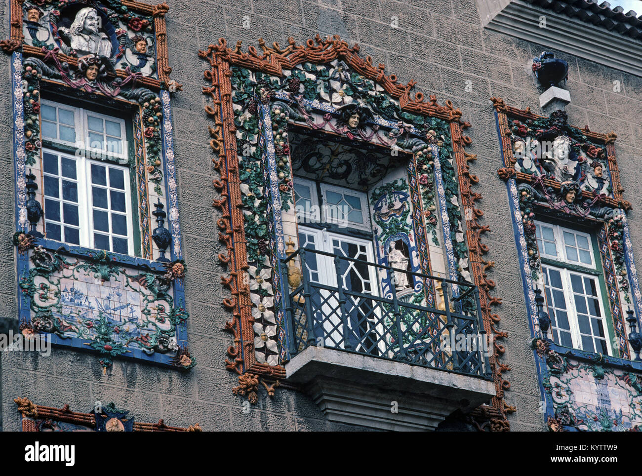 Ornate decorative windows in Lisbon, Portugal Stock Photo - Alamy