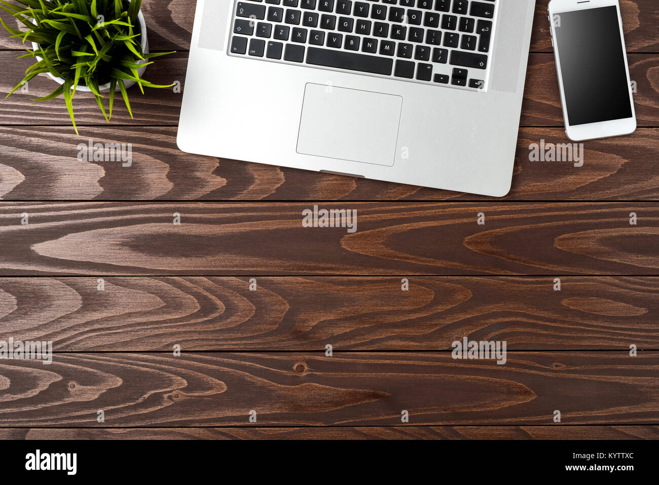 Overhead shot of office desktop. Business background Stock Photo - Alamy