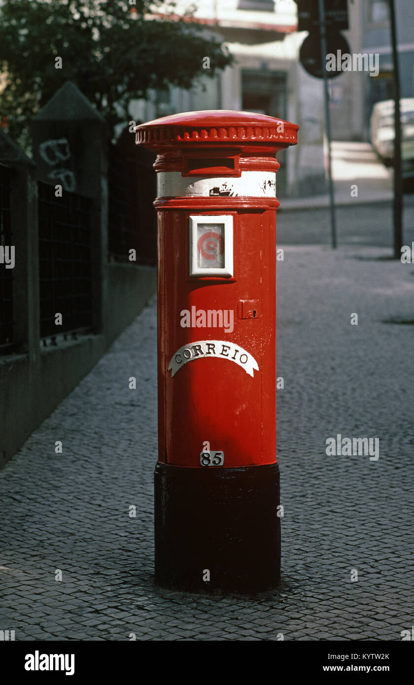 Post box, Lisbon, Portugal Stock Photo - Alamy