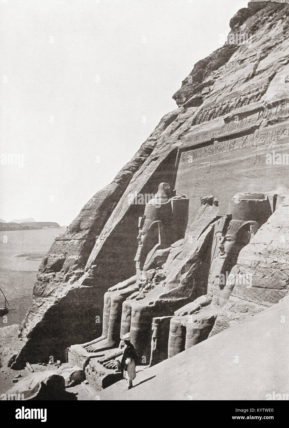The Abu Simbel Temples, Nubia, Egypt, seen here c. 1920 before their ...