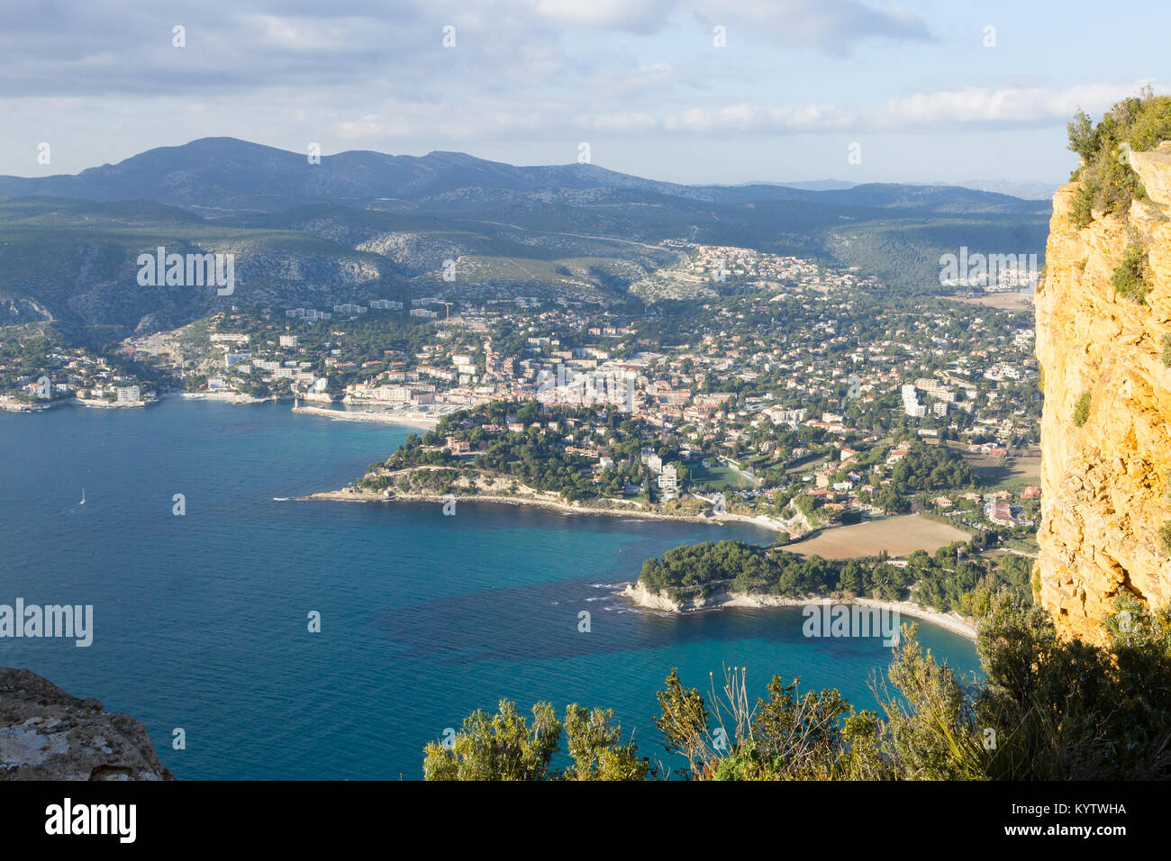 Cassis view from Cape Canaille top, France. Beautiful french landscape ...