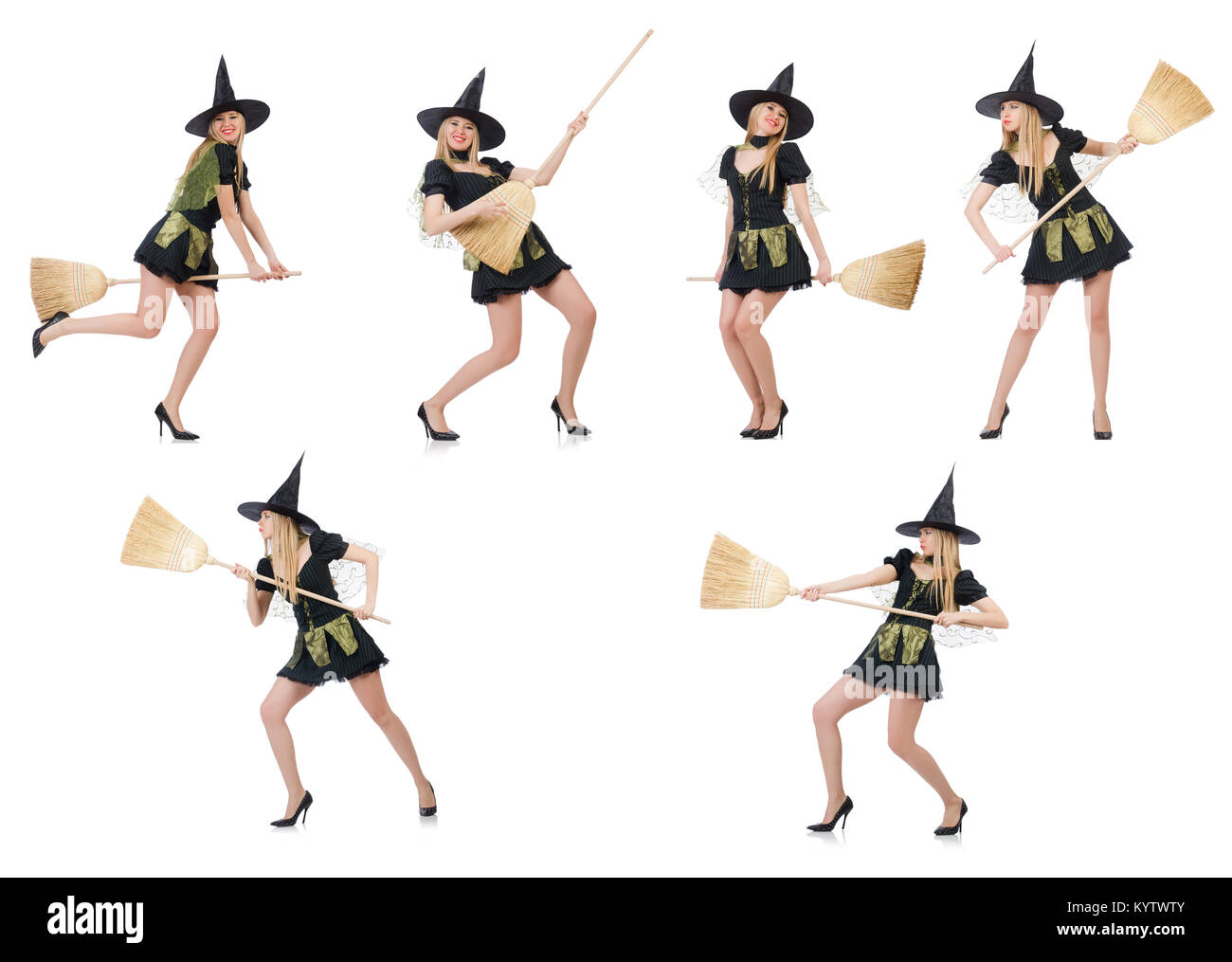 Witch isolated on the white background Stock Photo - Alamy