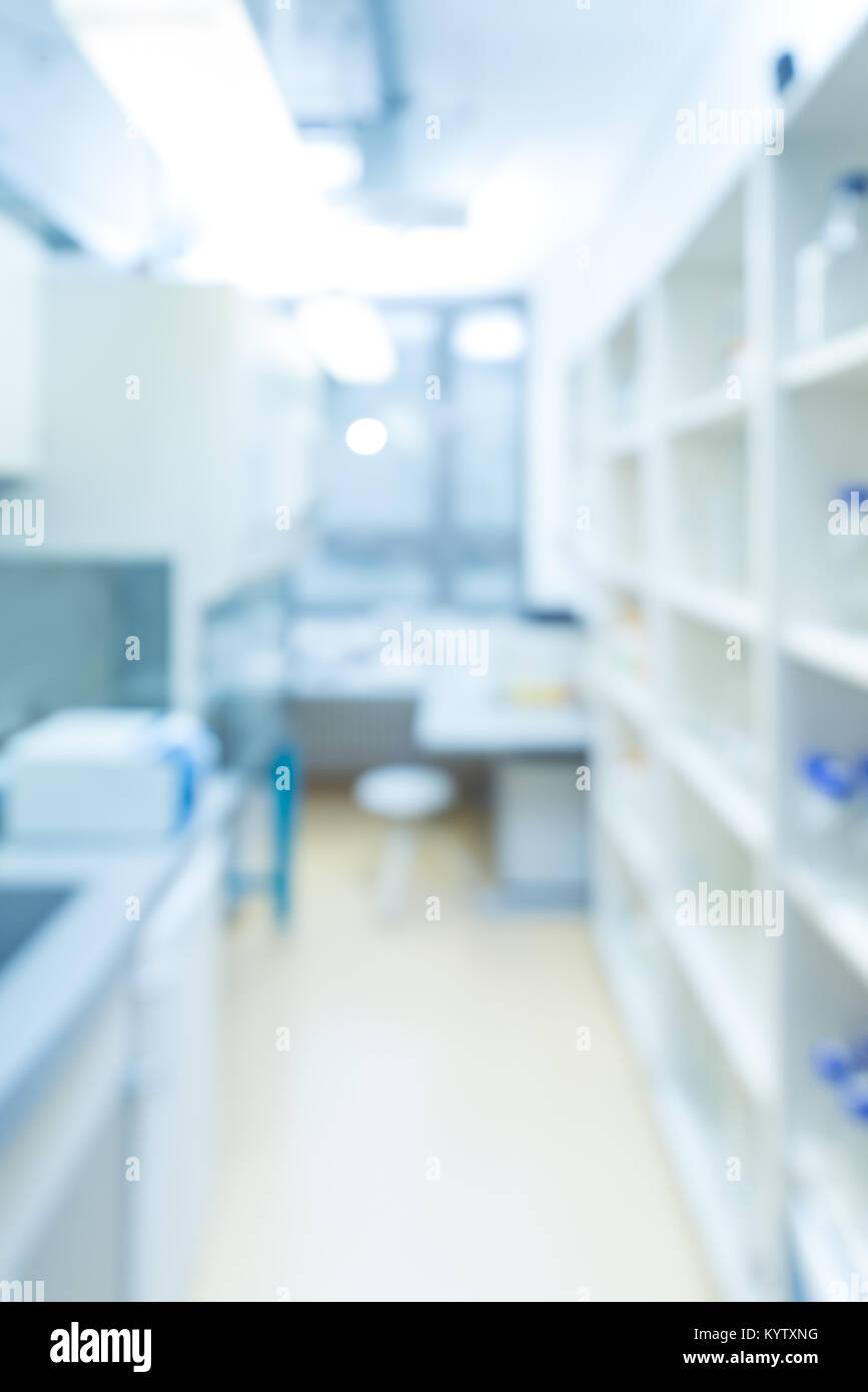 Scientific background: modern laboratory interior out of focus, text ...