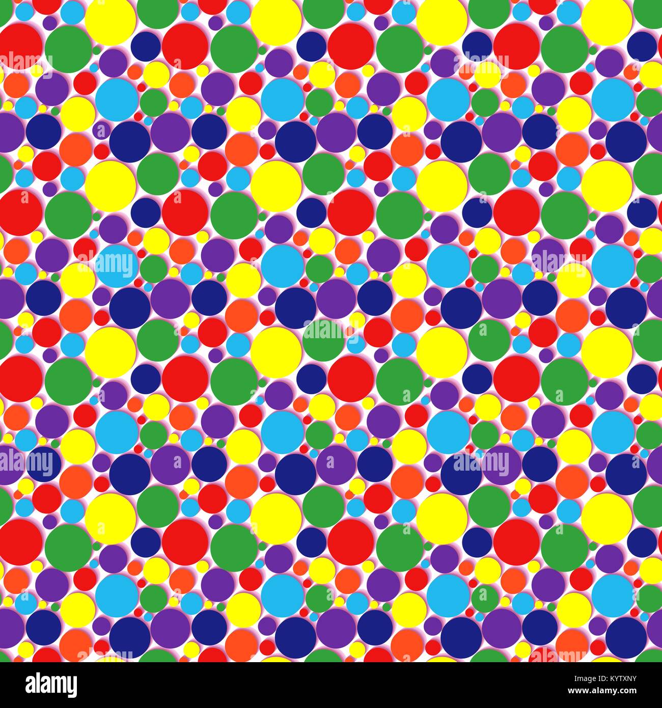 Seamless vector pattern with many colourful circles over white ...