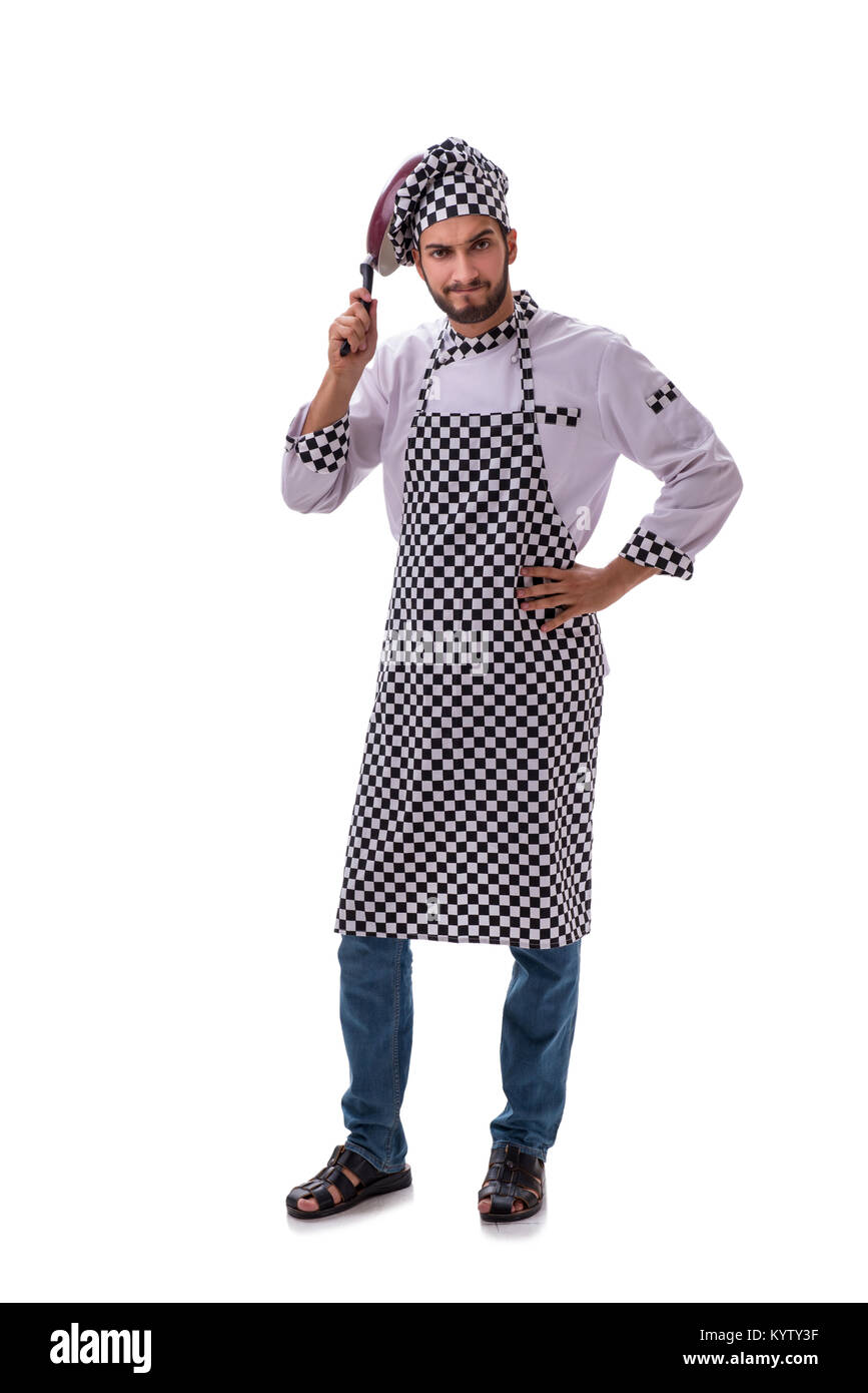 Male cook isolated on the white background Stock Photo - Alamy