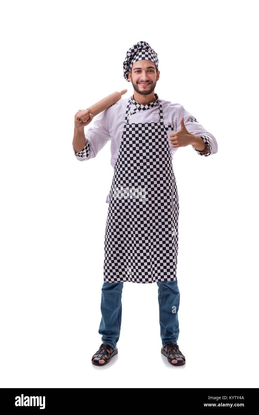 Male cook isolated on the white background Stock Photo - Alamy