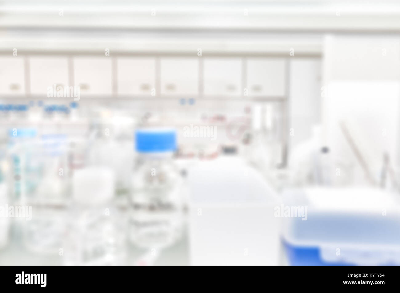 Scientific background: modern laboratory interior out of focus, text ...