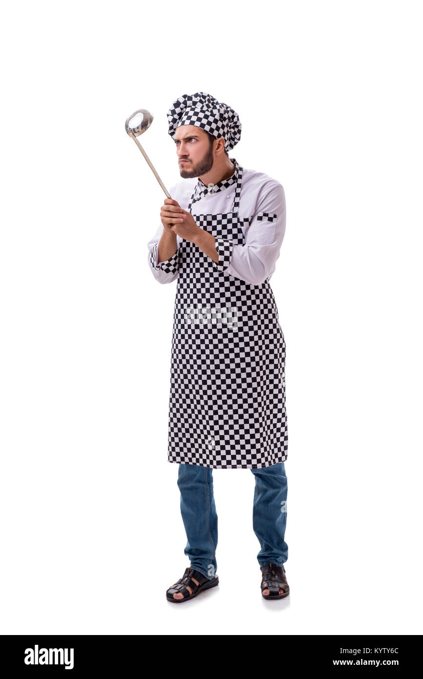 Male cook isolated on the white background Stock Photo - Alamy