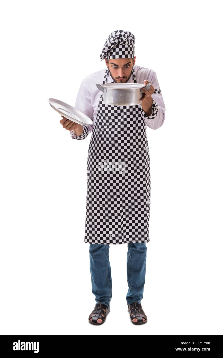 Male cook isolated on the white background Stock Photo - Alamy