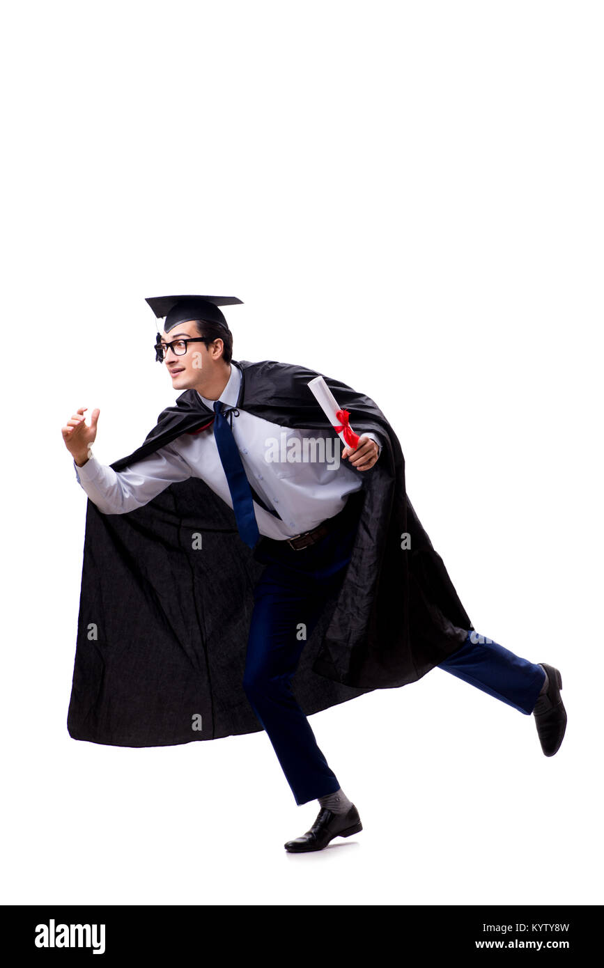 Student graduate isolated on white background Stock Photo - Alamy