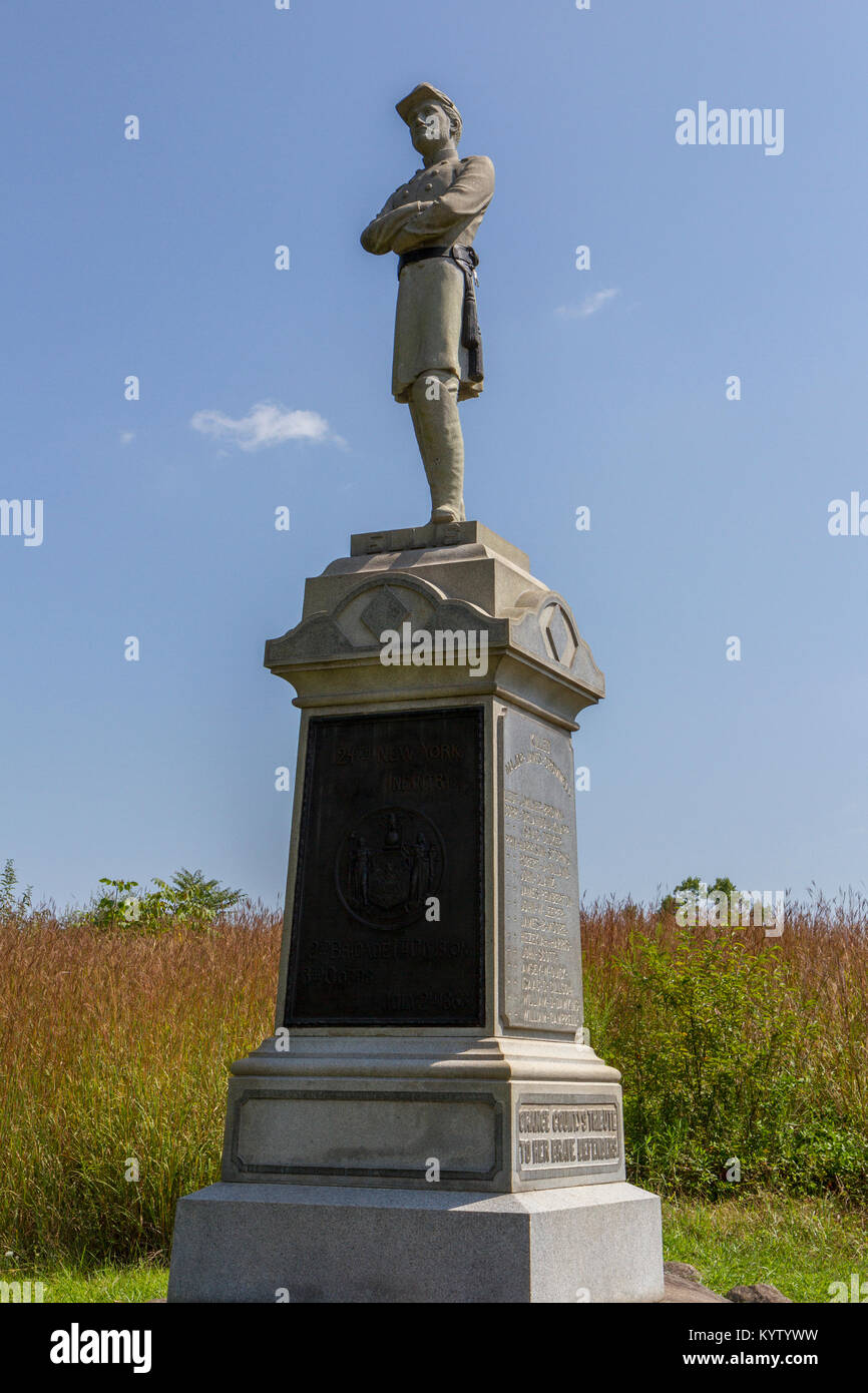 The 124th New York Infantry Monument (Colonel Augustus Van Horne Ellis), Gettysburg National ...