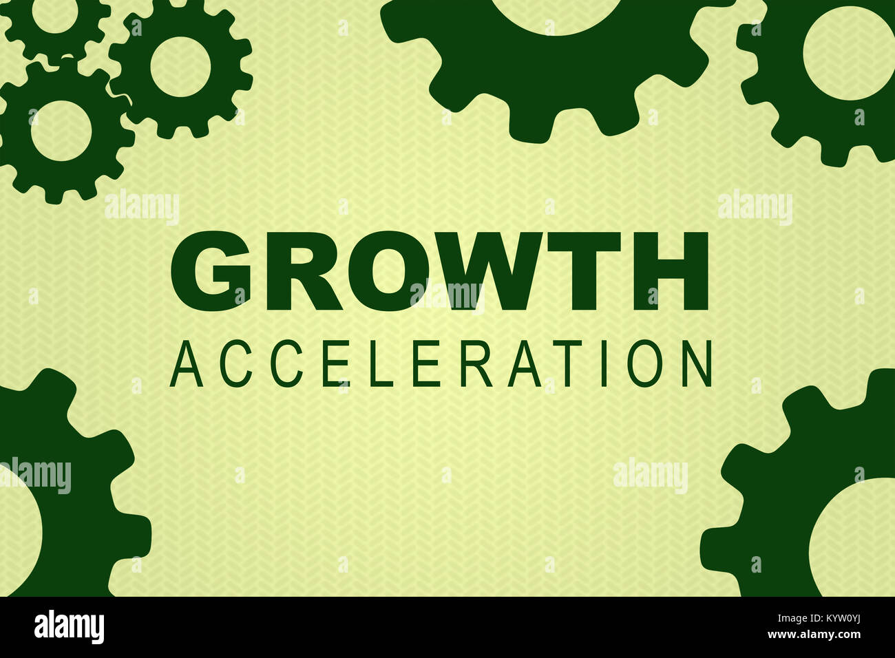GROWTH ACCELERATION sign concept illustration with green gear wheel ...