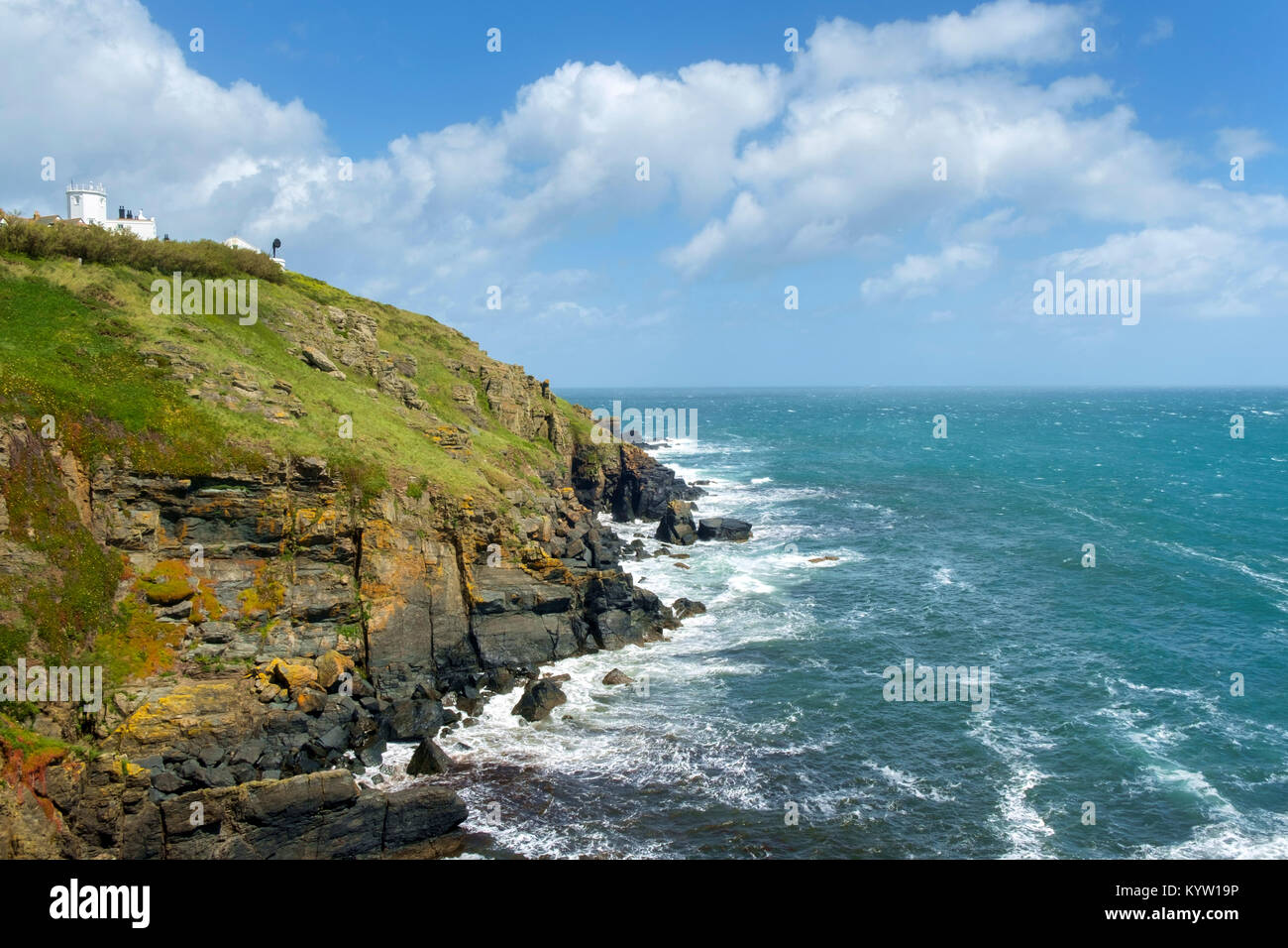 Early summer afternoon sunshine after a storm at the Lizard Lighthouse ...