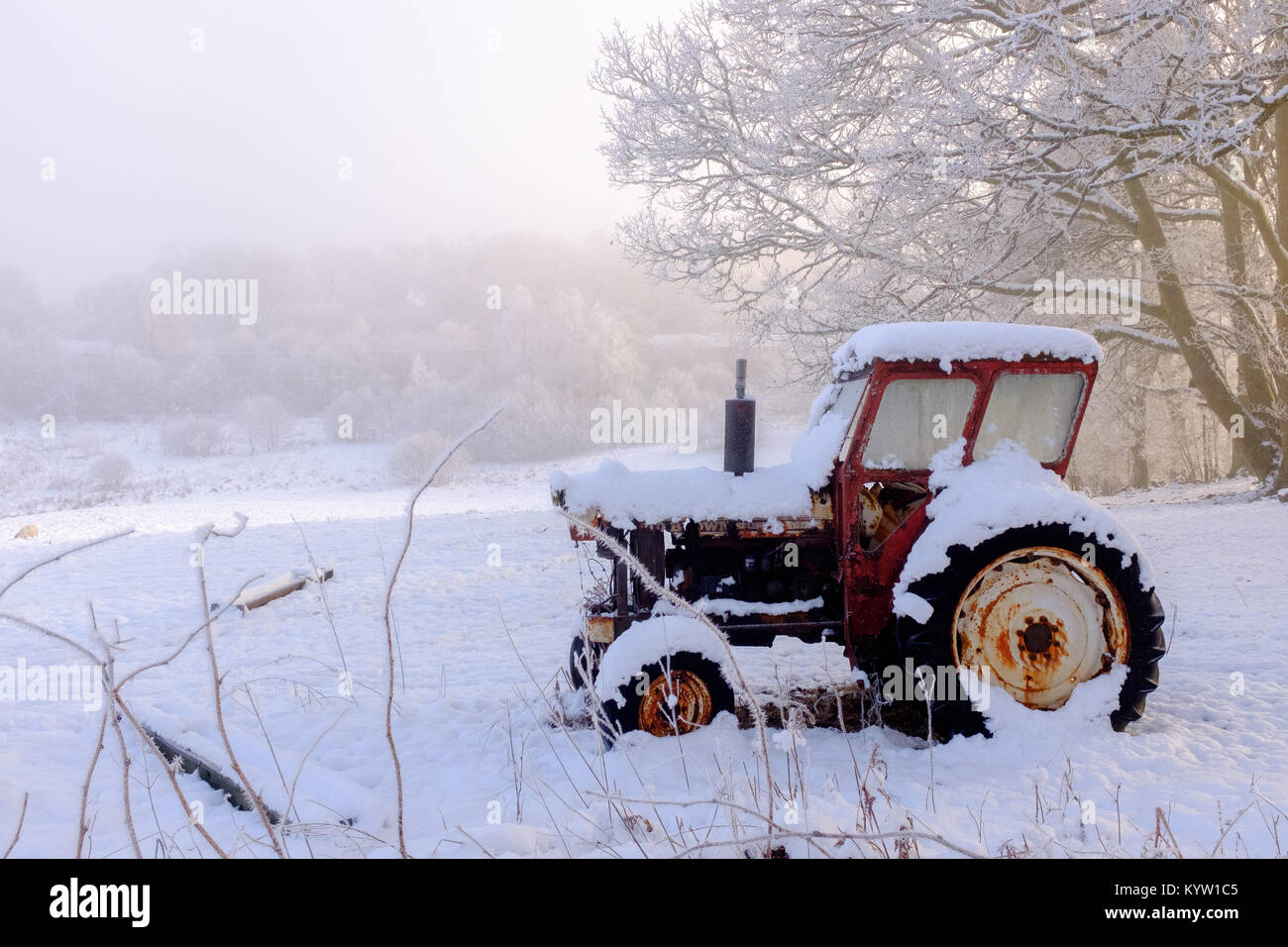 Old tractor winter snow highlands hi-res stock photography and images ...