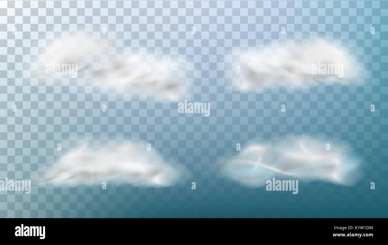 Realistic Clouds Vector. Isolated On Transparent Background ...